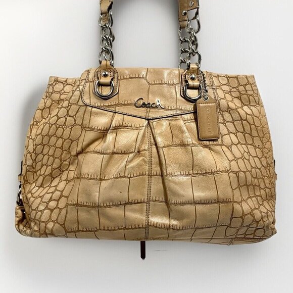 Coach | Bags | Coach Ashley F7661 Croc Embossed Leather Carry All Tote ...